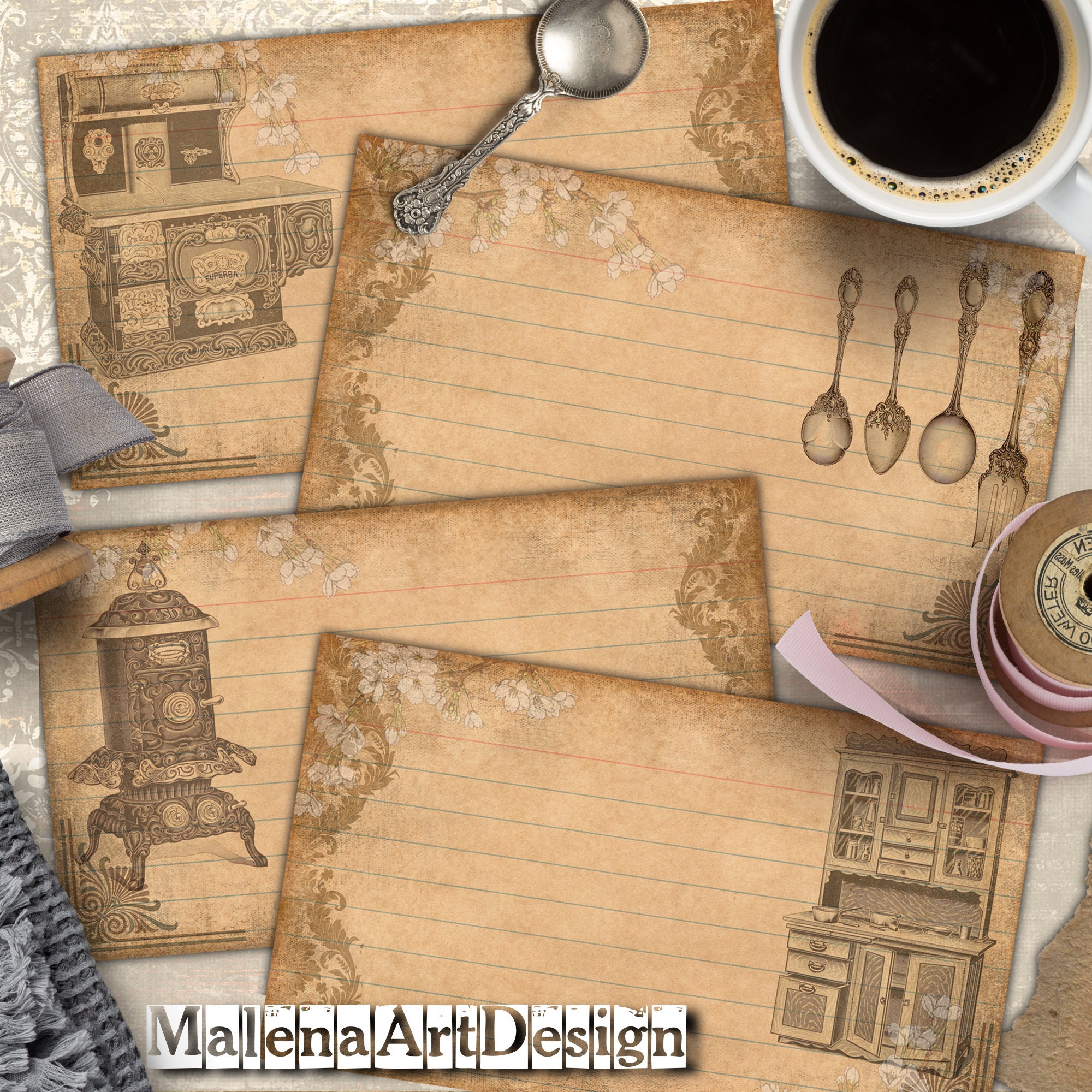 Annotato CARD Vintage Digital Cards Printables Papers for | Etsy