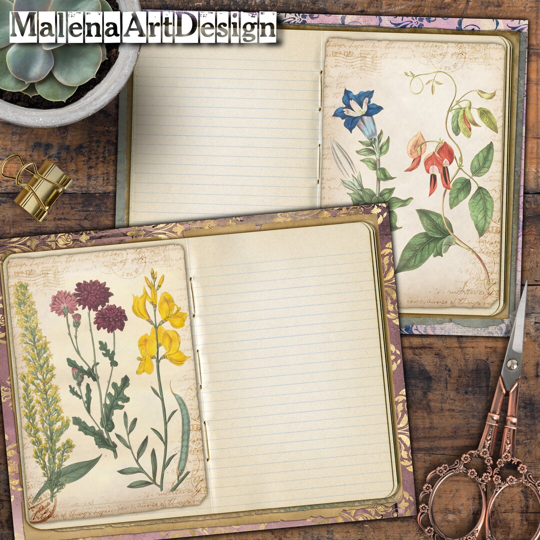Papers, Botanical, Digital Cards Printables, Flowers, Papers for Crafts ...