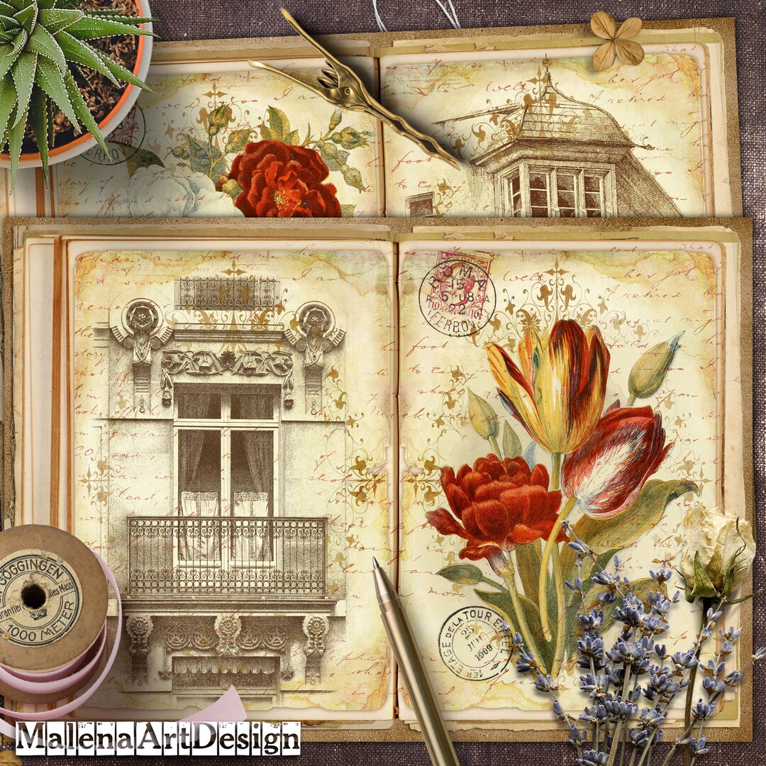 Windows Balconies Papers Digital Cards Printables - Etsy