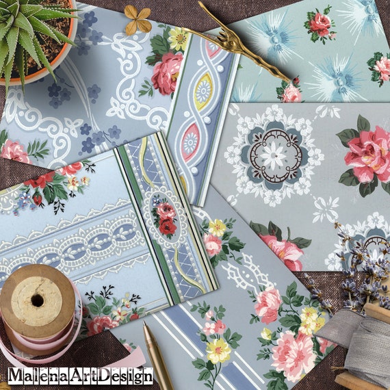 Old Pinned Paper Vintage CARD Digital Cards Printables | Etsy