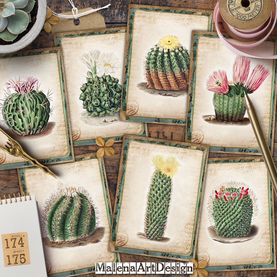 Botanical, Digital Cards Printables, Vintage, CARD, Papers for Crafts ...