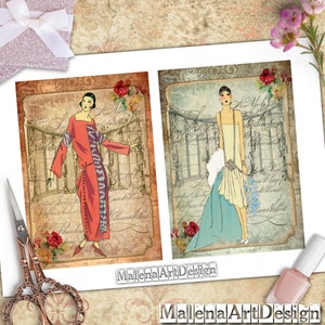 Card,fashion, Woman, Digital Cards Printables, Vintage, Papers for ...