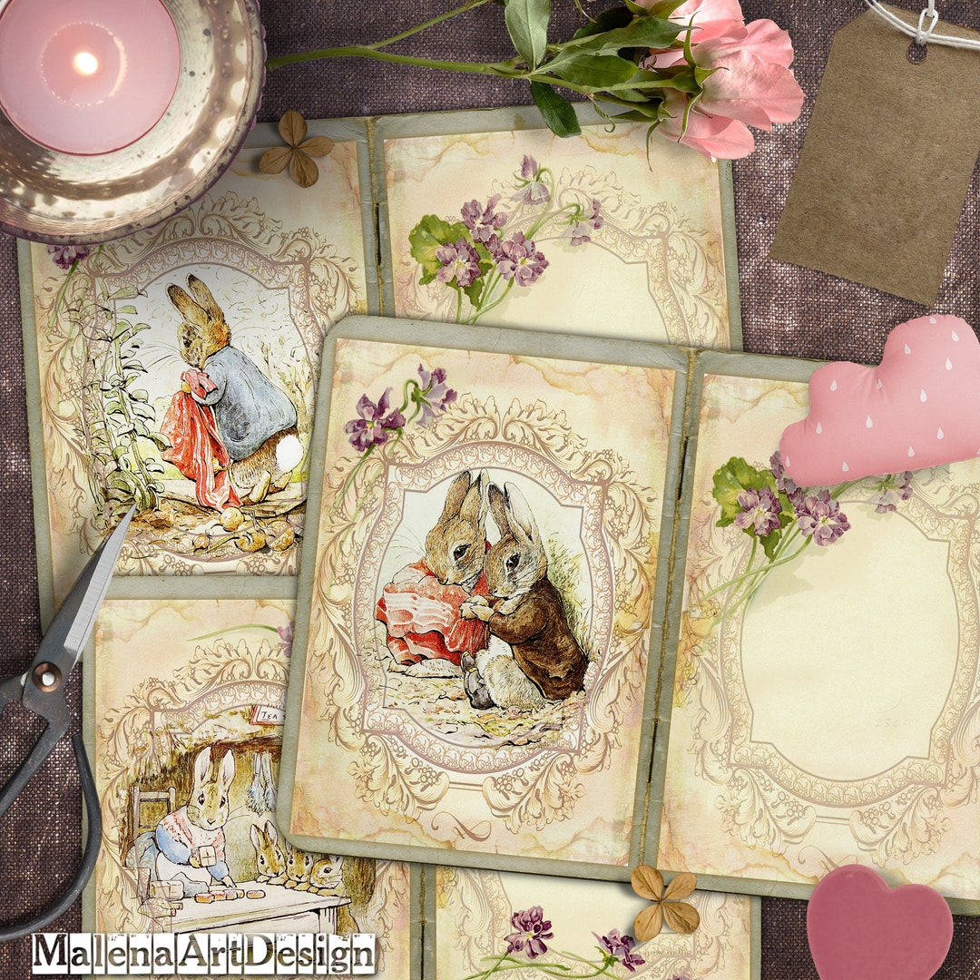 Peter Rabbit, Digital Cards Printables, Vintage, Papers for Crafts ...