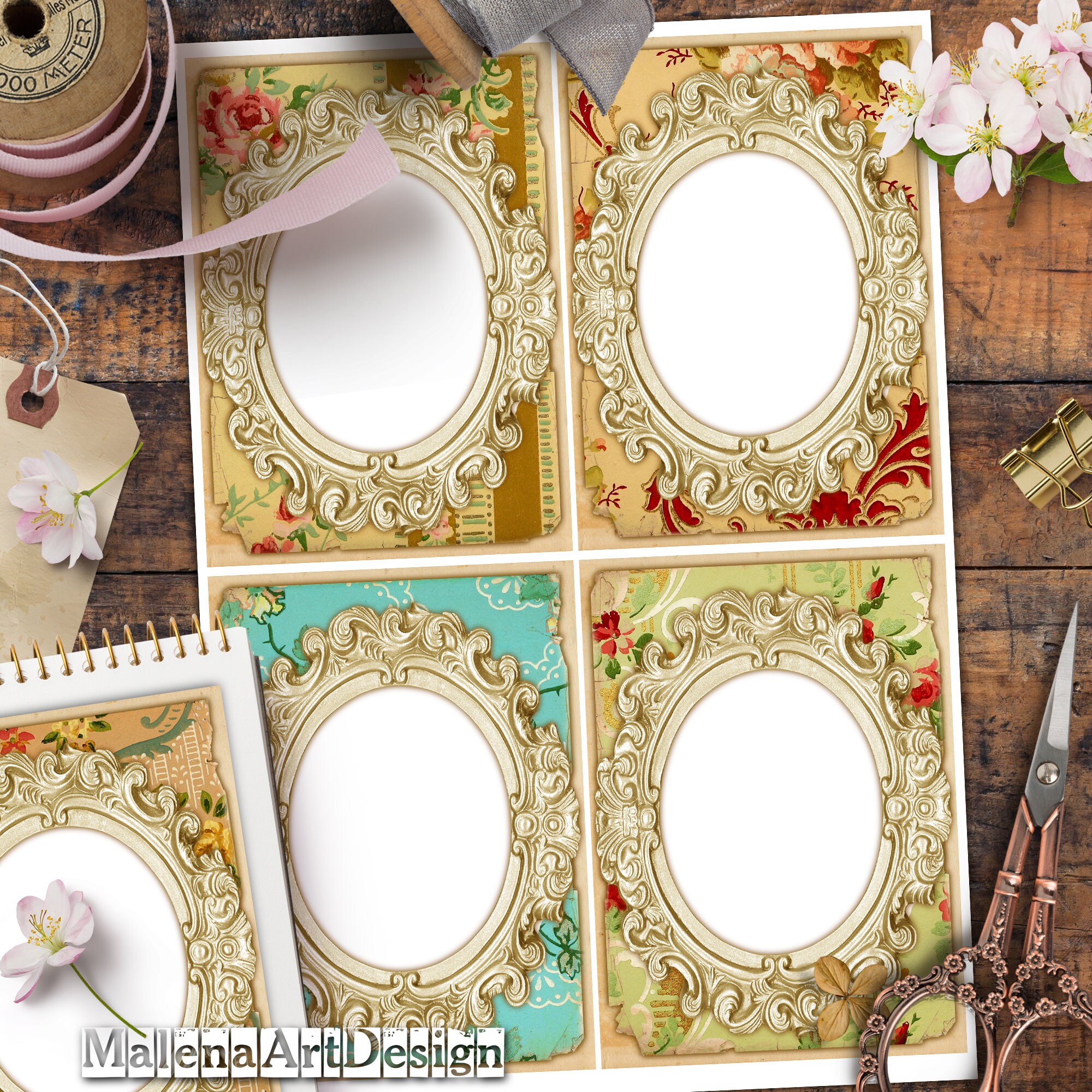 Card Digital Cards Printables Vintage Papers for Crafts - Etsy