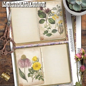 Papers, Botanical, Digital Cards Printables, Flowers, Papers for Crafts ...