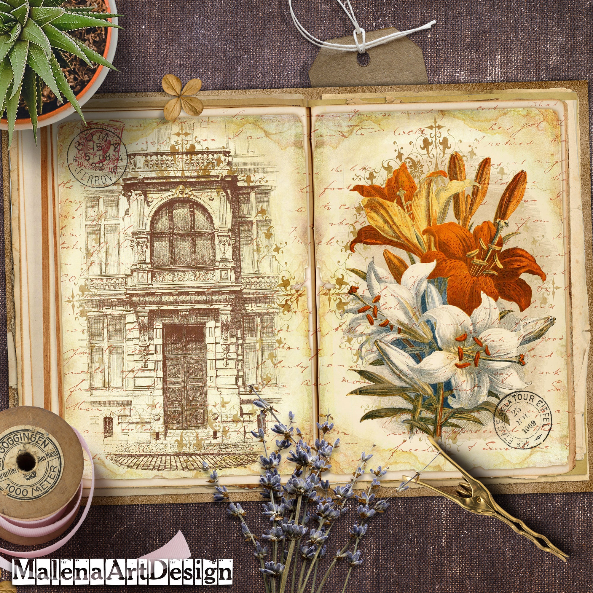 Windows Balconies Papers Digital Cards Printables - Etsy