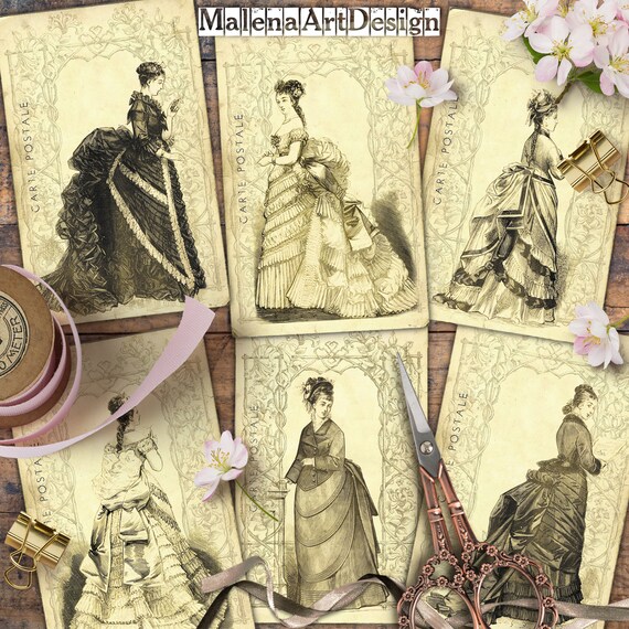 Old Ladies Digital Cards Printables Women Fashion Vintage - Etsy