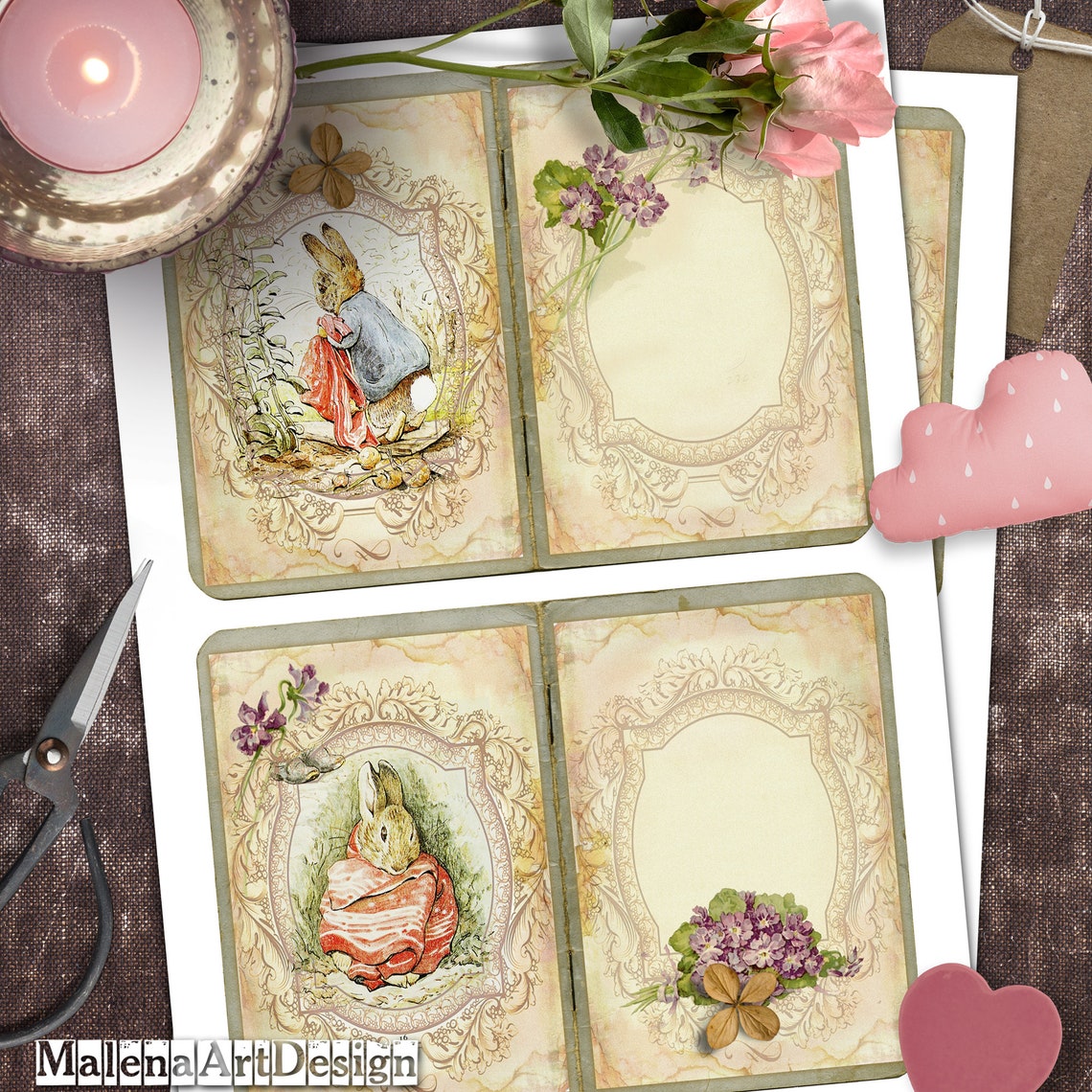 Peter Rabbit Digital Cards Printables Vintage Papers for - Etsy
