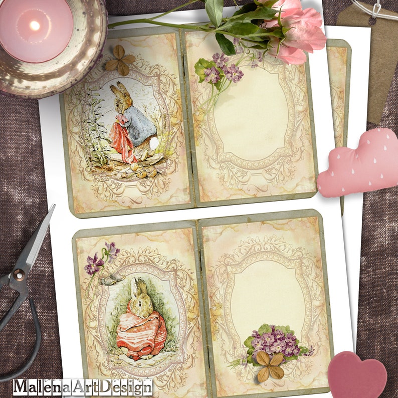 Peter Rabbit Digital Cards Printables Vintage Papers for - Etsy