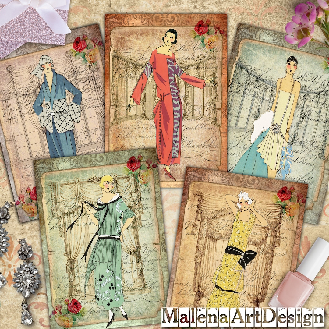 Card,fashion, Woman, Digital Cards Printables, Vintage, Papers for ...