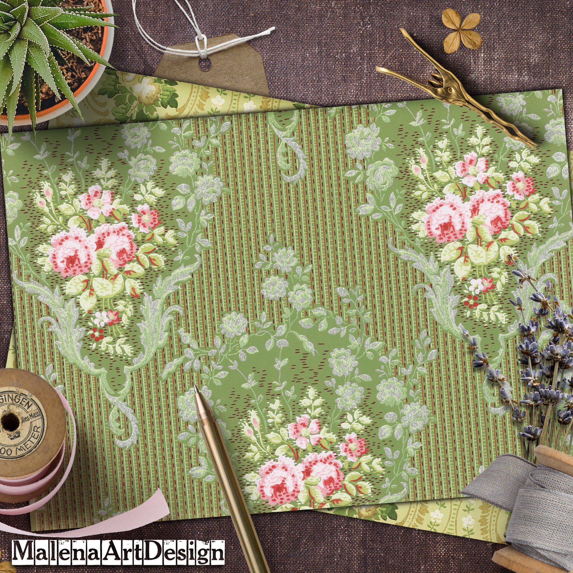 Old Pinned Paper Vintage CARD Digital Cards Printables - Etsy