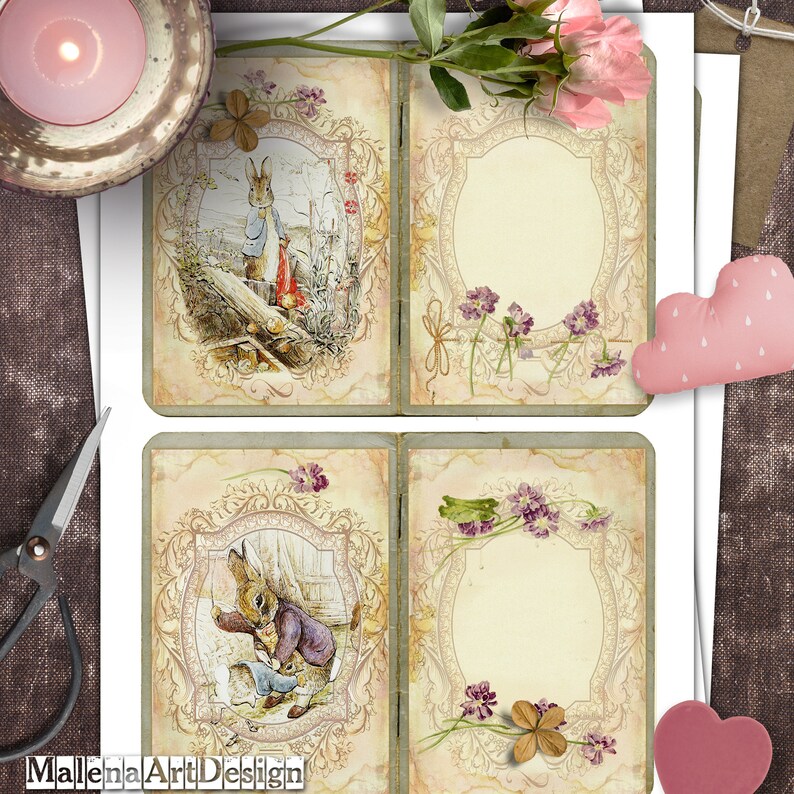 Peter Rabbit Digital Cards Printables Vintage Papers for - Etsy