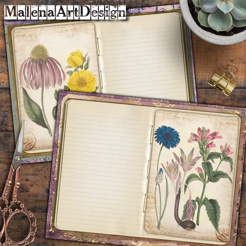 Papers Botanical Digital Cards Printables Flowers Papers - Etsy