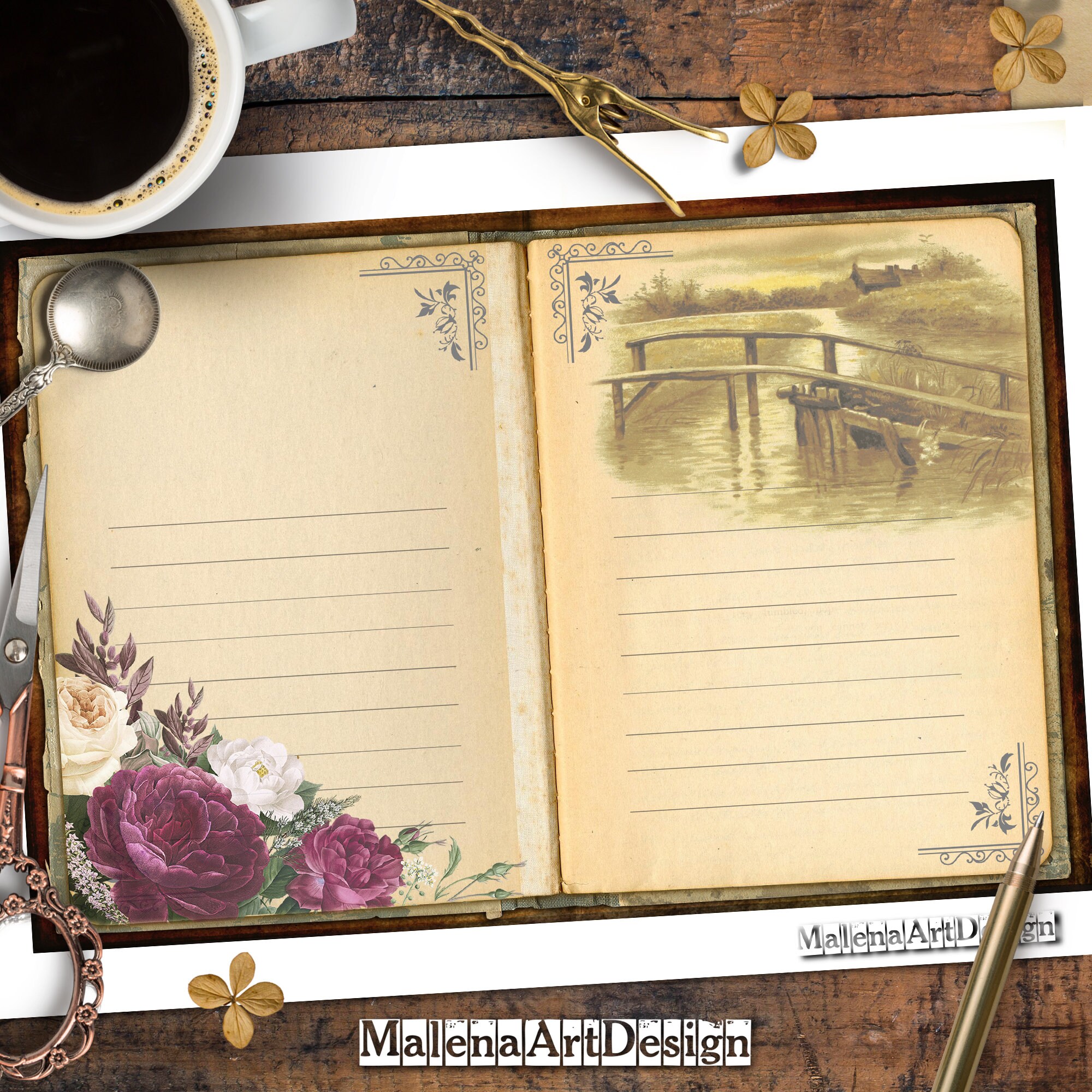 Digital Cards Printables Vintage Papers for Crafts Cards - Etsy