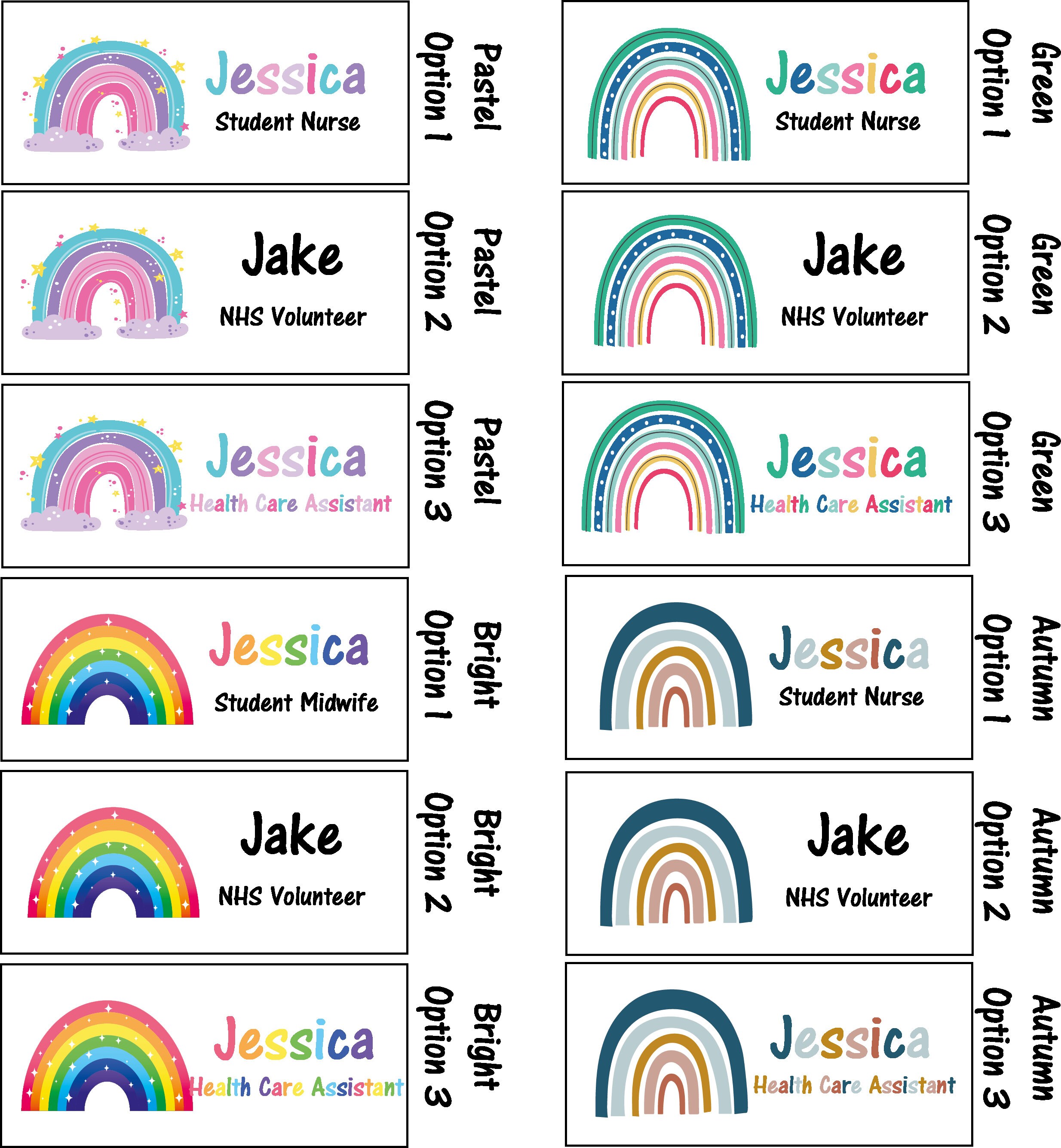 Personalised Sublimation Printed Rainbow Name Badge FREE - Etsy UK