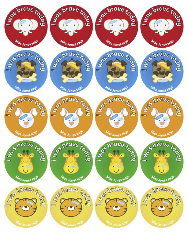 I Was Brave Today Stickers Personalised With Your Name or - Etsy UK