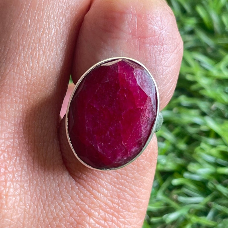 Ruby Gemstone Ring - Etsy