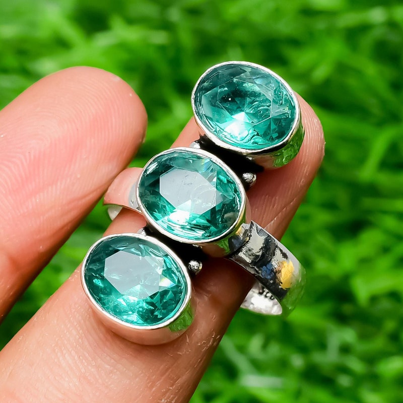 Green Stone Ring - Etsy