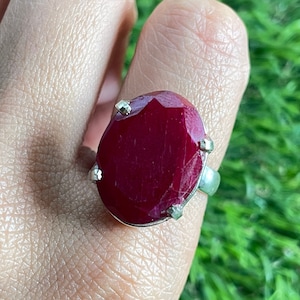 Ruby Silver Ring 925 Sterling Silver Ring Ruby Handmade Silver Jewelry Ruby Ring for Women ...