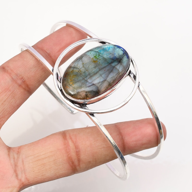 Labradorite Cuff Bracelet - Etsy