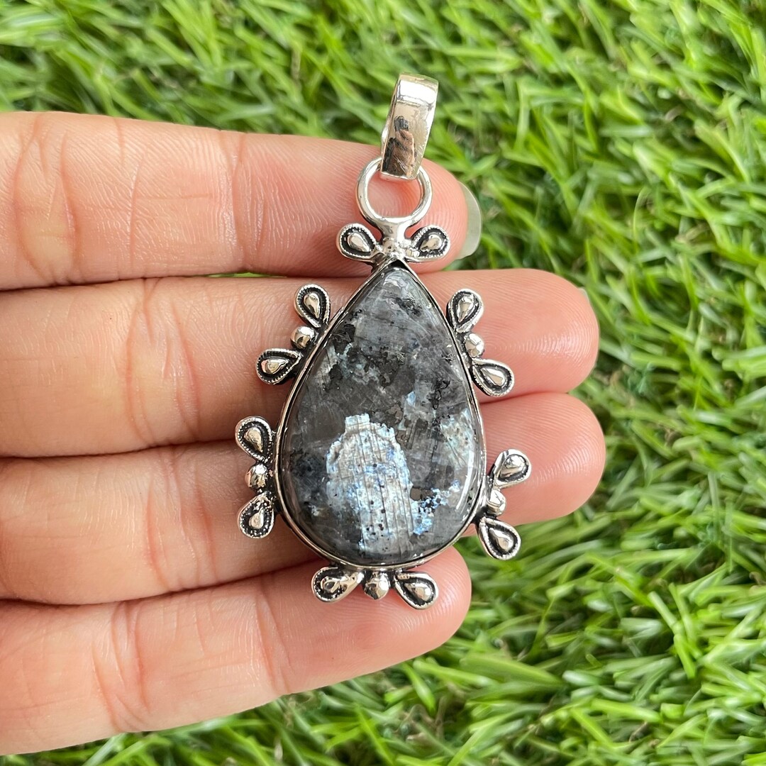 Larvikite Pendant 925 Sterling Silver Pendant Larvikite Gemstone ...