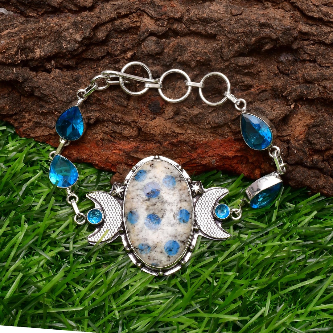 K2 Azurite 925 Sterling Silver Bracelet Azurite Handmade Silver ...