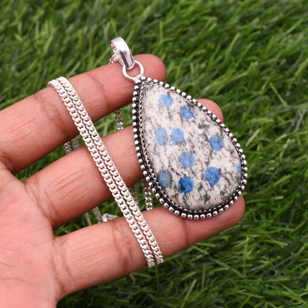 K2 Azurite Pendant 925 Sterling Silver Pendant K2 Azurite Gemstone ...