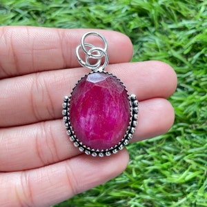 Ruby Pendant 925 Sterling Silver Pendant Ruby Gemstone Pendant Handmade ...