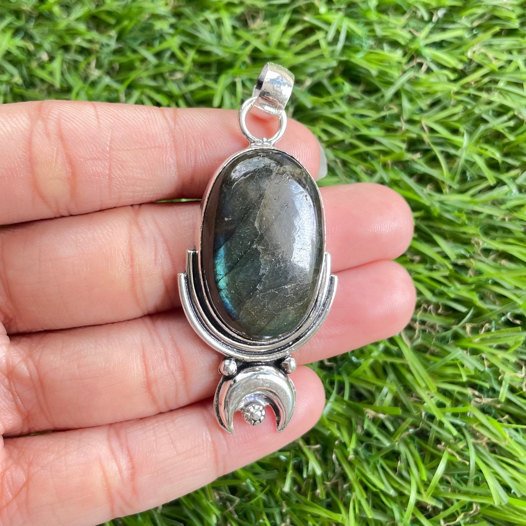 Labradorite 925 Sterling Silver Pendant Labradorite Handmade Silver ...