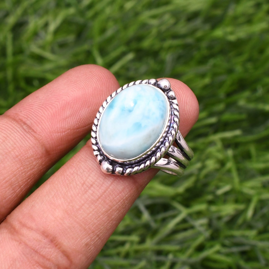 Larimar Ring Larimar Silver Ring 925 Sterling Silver Ring Larimar ...