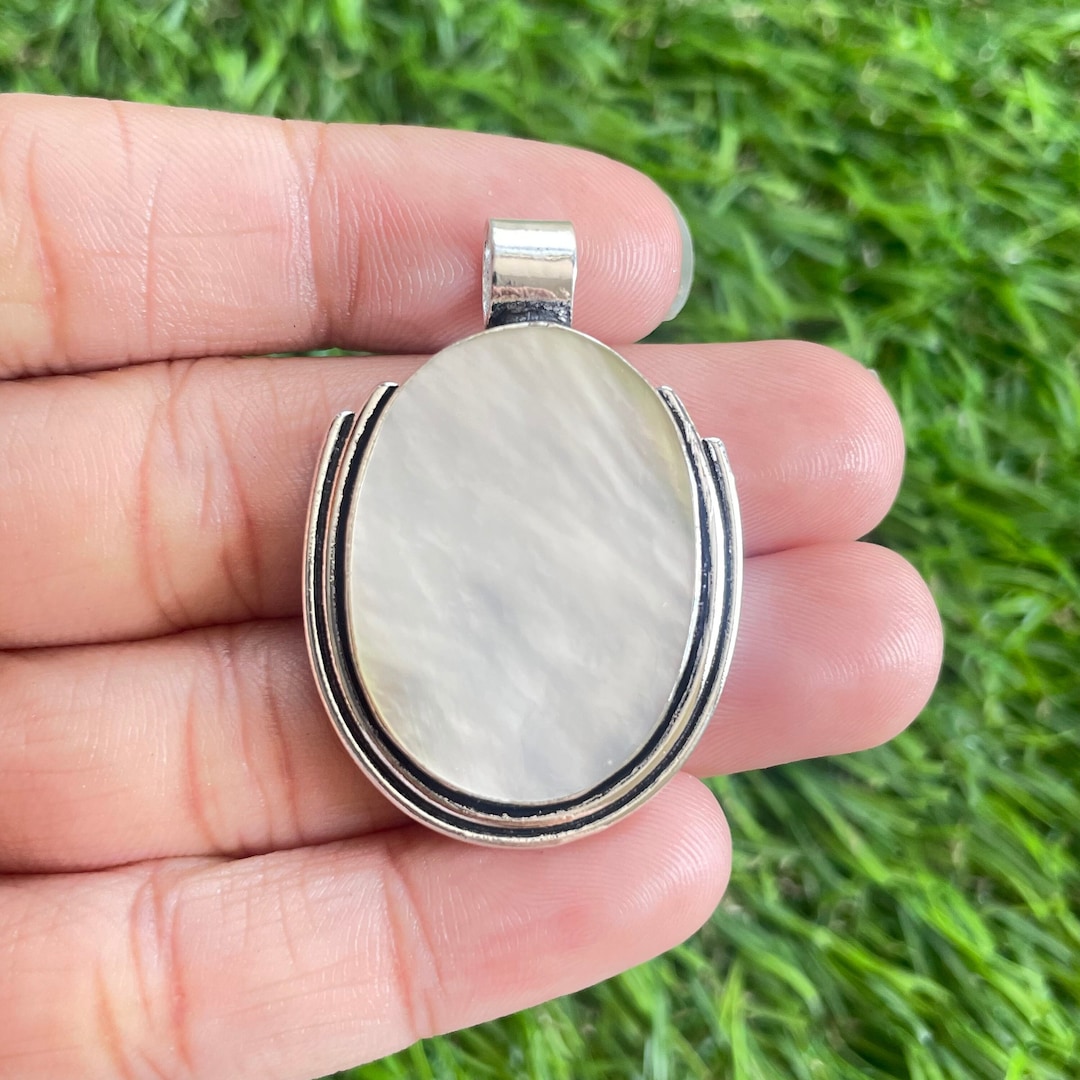 Mother Of Pearl Pendant 925 Sterling Silver Pendant Pearl Gemstone Handmade Silver Stone Jewelry