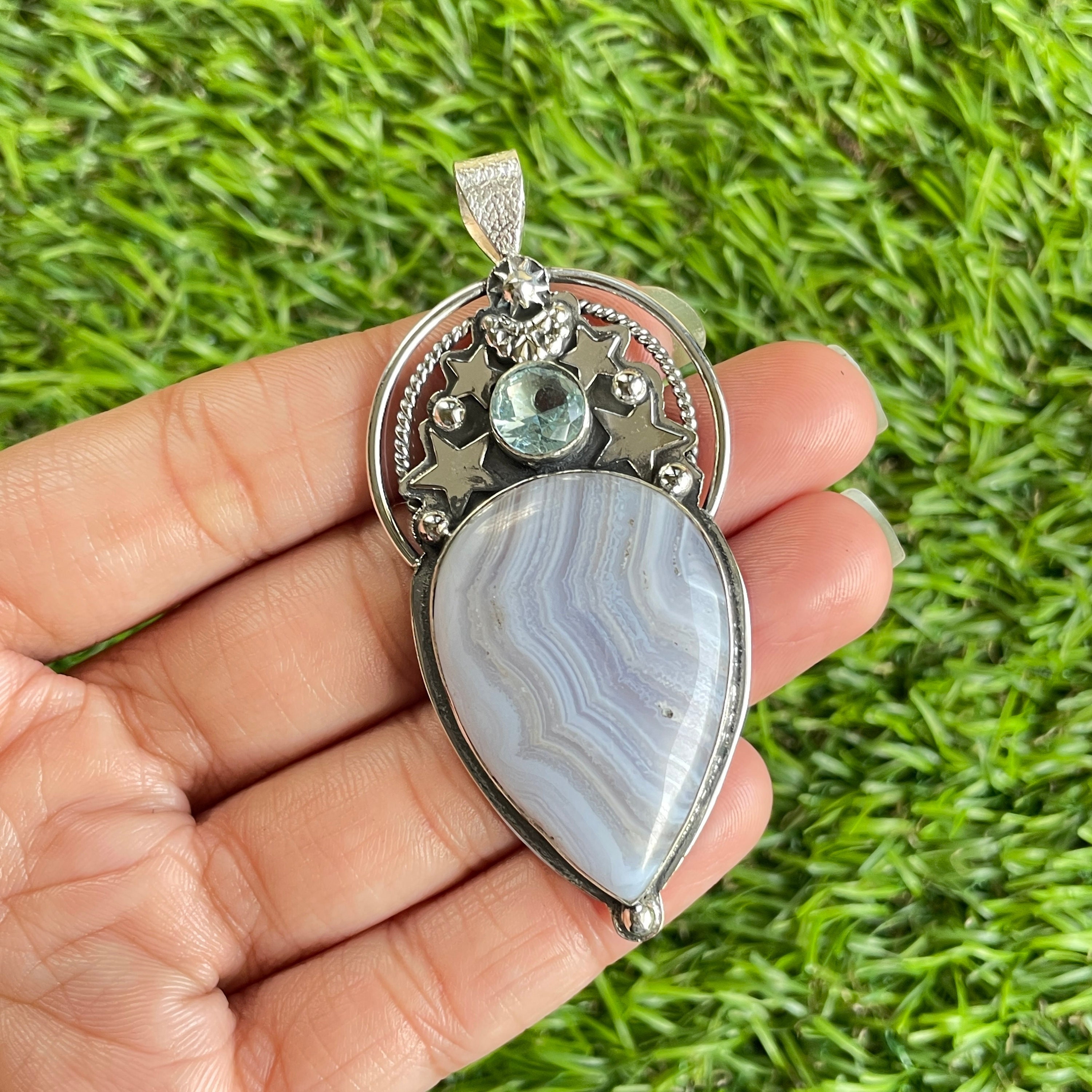 Sterling silver agate pendant store