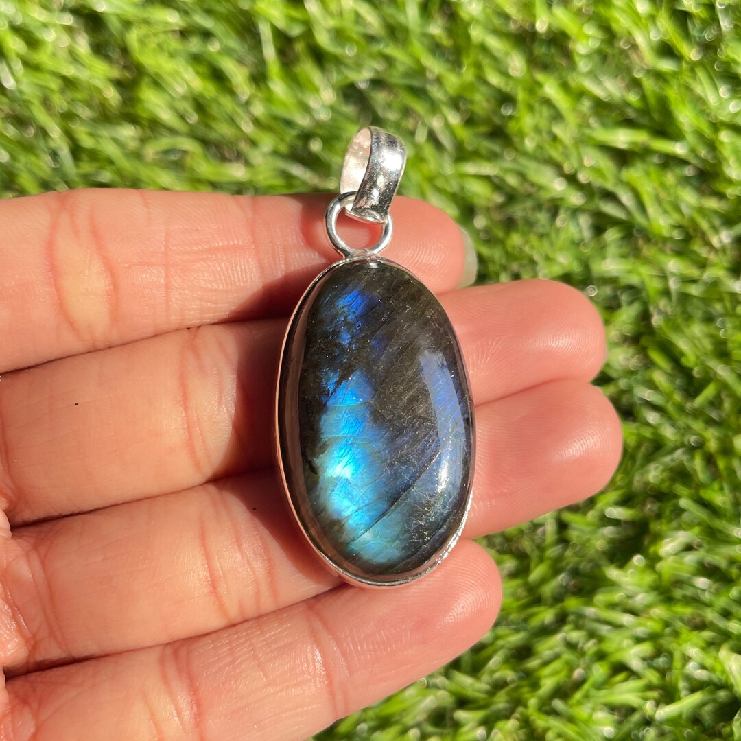 Labradorite 925 Sterling Silver Pendant: Handmade Gemstone Necklace - Etsy