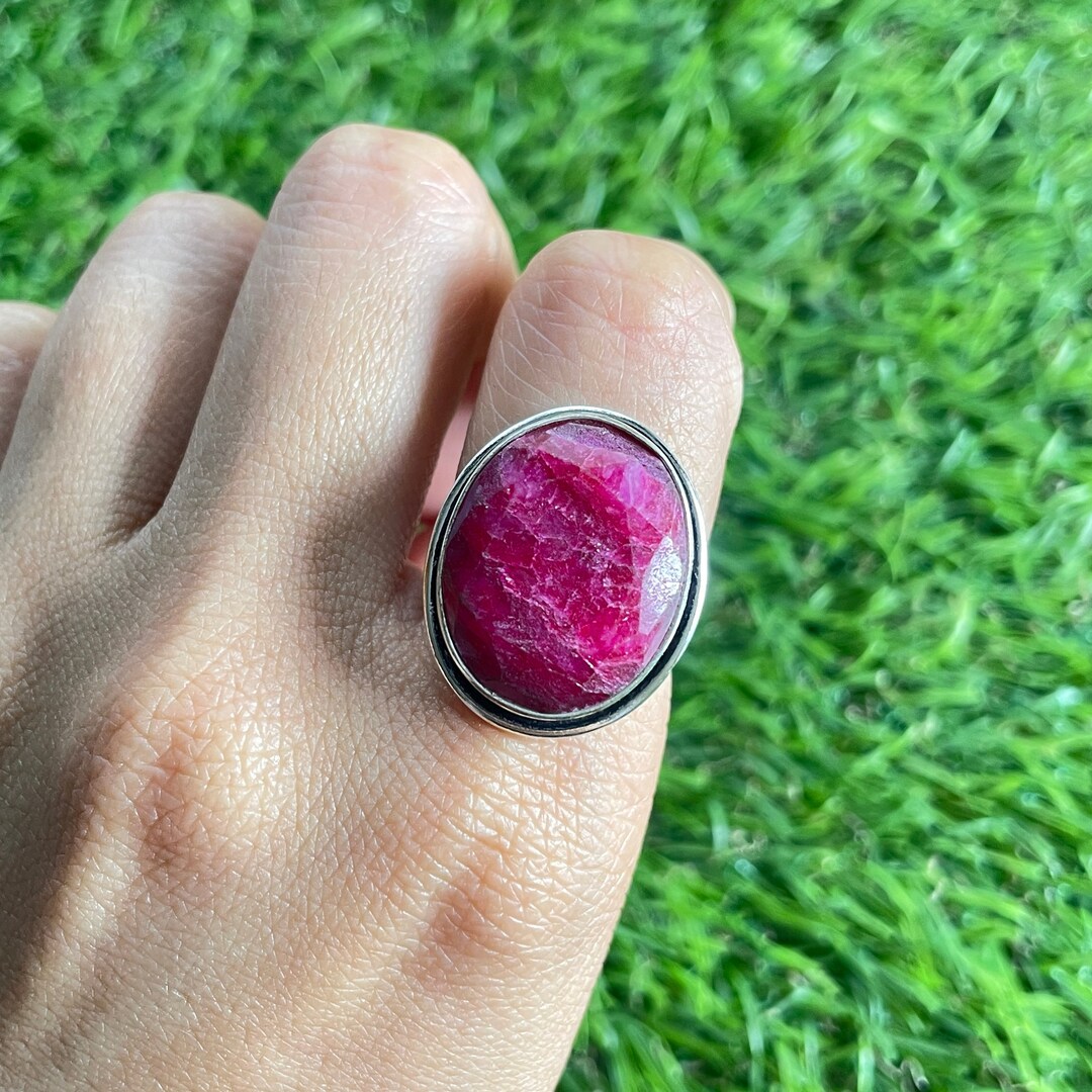 Ruby Ring Ruby Silver Ring 925 Sterling Silver Ring Ruby Gemstone Ring Handmade Ruby Gemstone ...