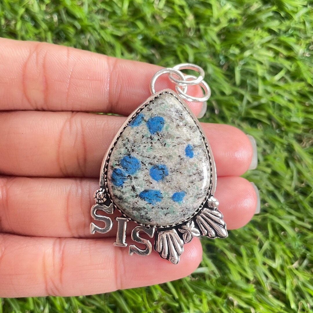 K2 Azurite 925 Sterling Silver Sis Pendant K2 Azurite Gemstone - Etsy
