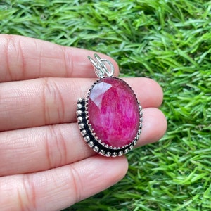 Ruby Pendant 925 Sterling Silver Pendant Ruby Gemstone Pendant Handmade ...