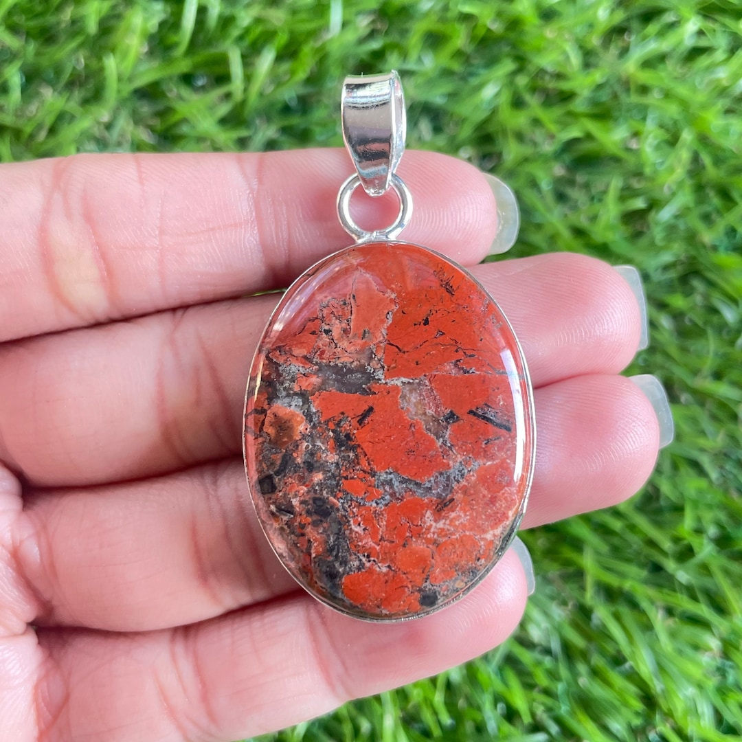 Red Jasper Pendant 925 Sterling Silver Pendant Red Jasper Gemstone ...