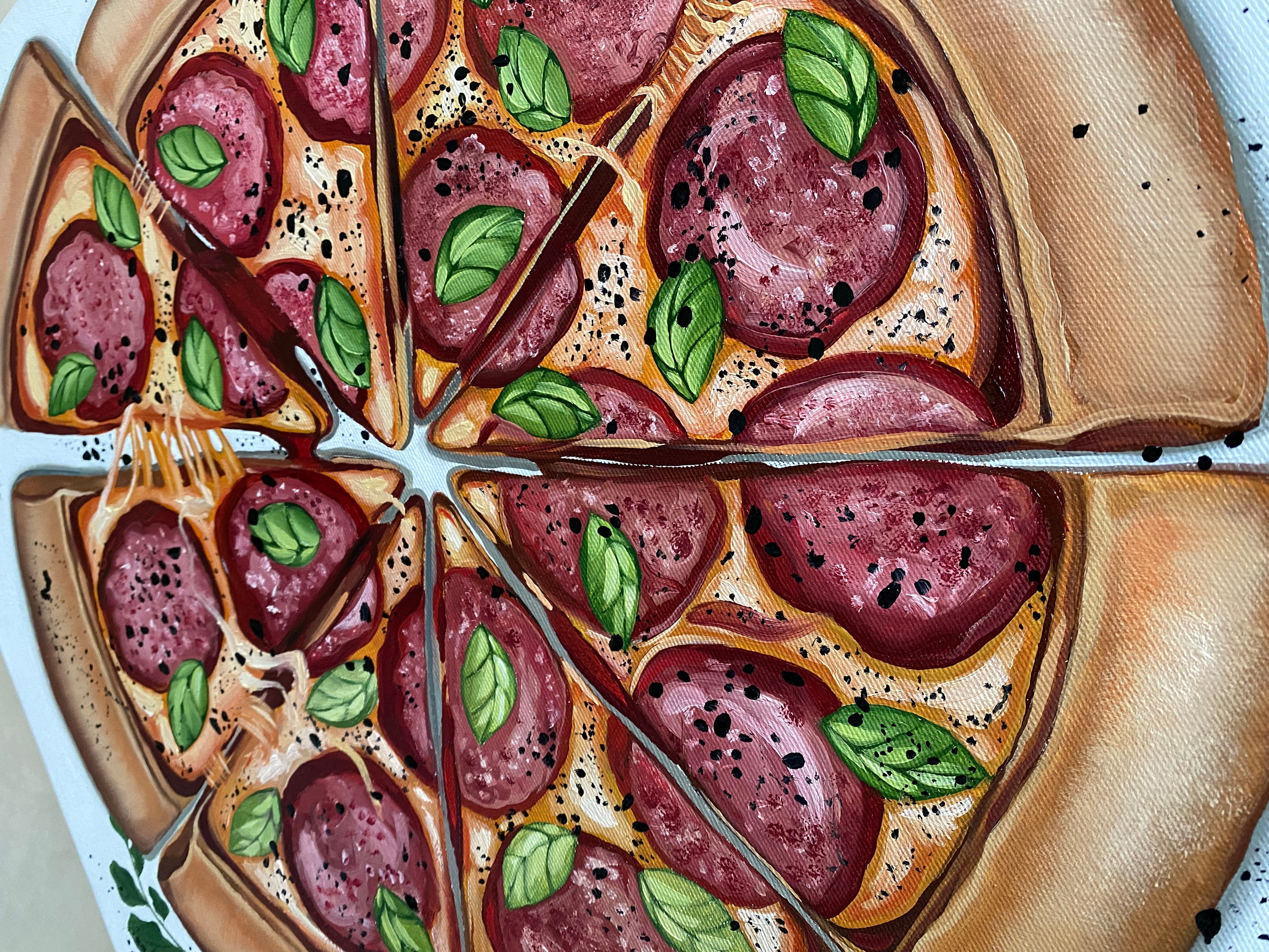 Pizza Painting, Pizzeria Decor, Canvas Wall Art, New York Style Pizza ...