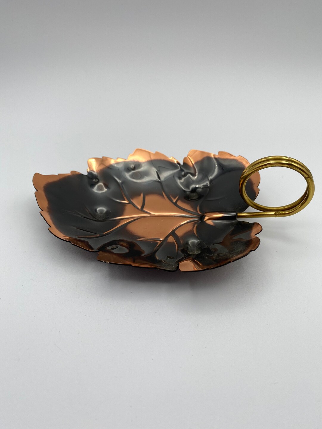 Hand Forged Coppercraft Guild Copper Leaf Trinket Dish Handked Trinket ...
