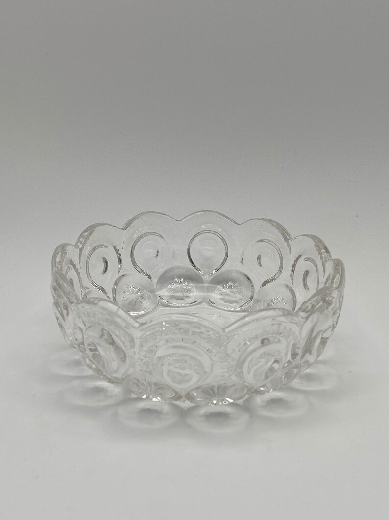 Vintage LE Smith Glass Co Moon and Stars Clear Glass Dessert Berry ...
