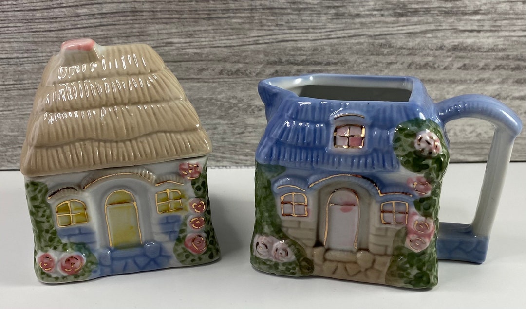 Pastel Vintage Porcelain Cottage Ware Sugar and Creamer Set - Etsy