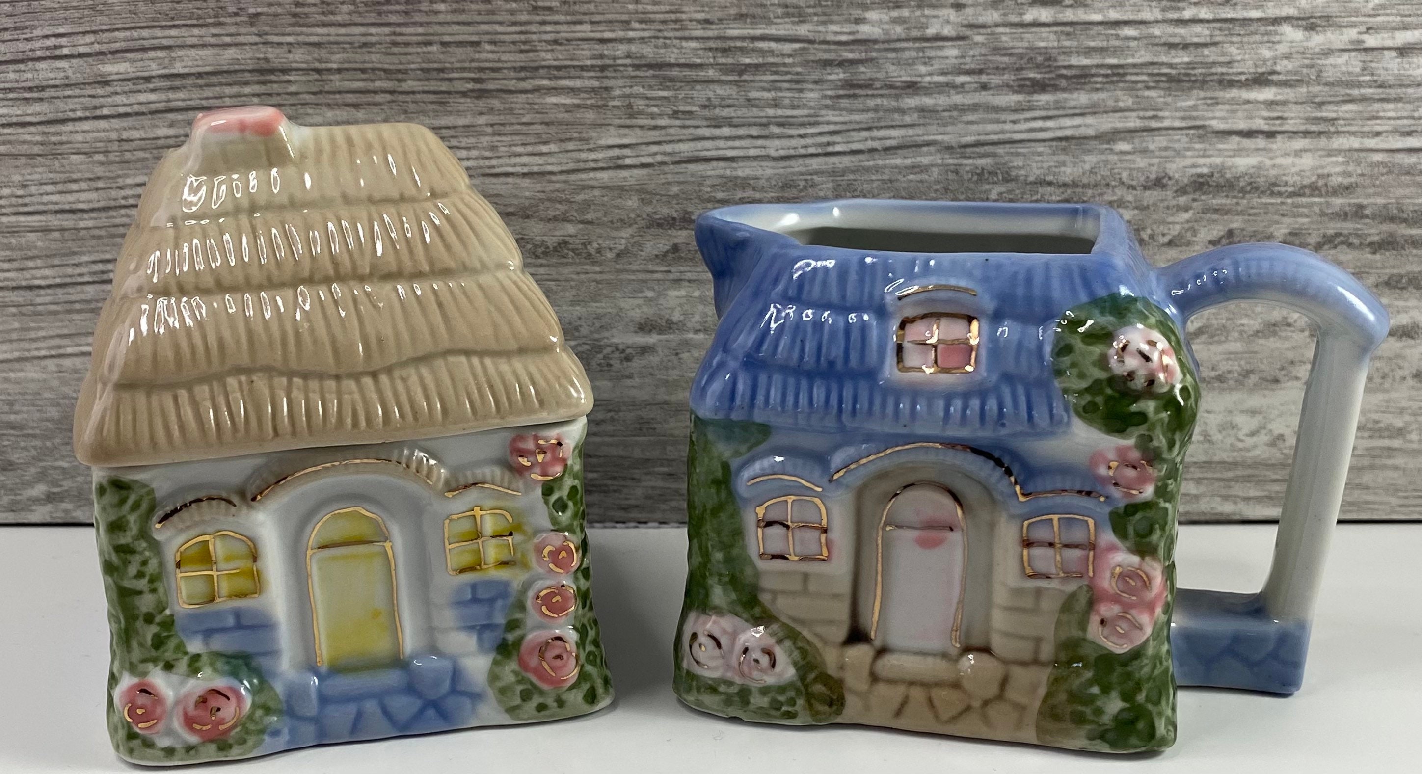 Pastel Vintage Porcelain Cottage Ware Sugar and Creamer Set - Etsy