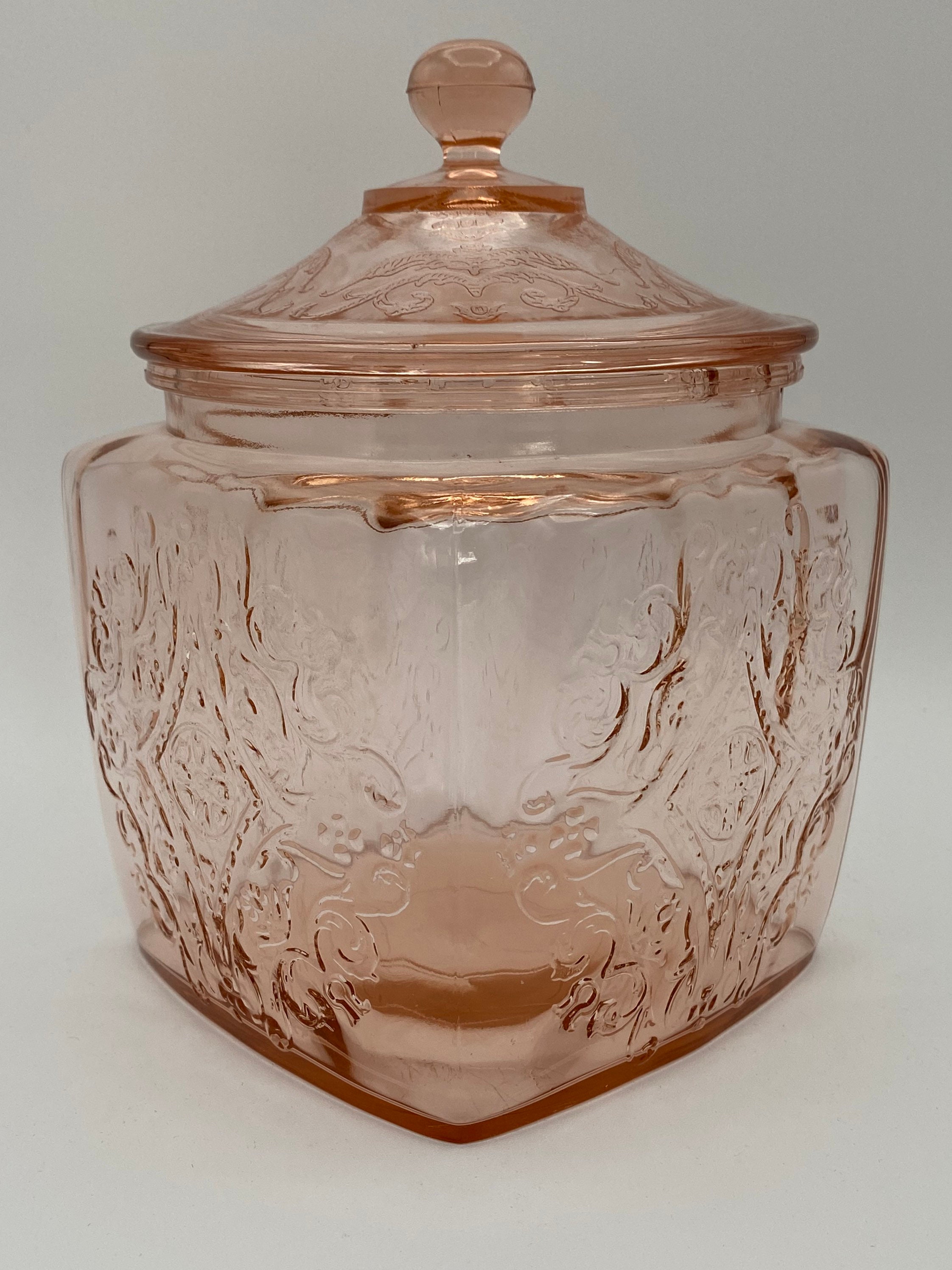 Vintage Pressed Madrid Pink Cookie Jar by Federal Glass Co. | Etsy