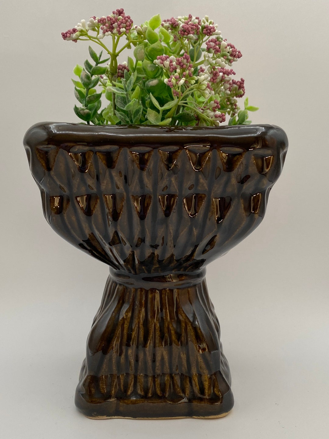 Vintage Robinson Ransbottom Pottery Co Rrpco Brown Glazed Textured ...