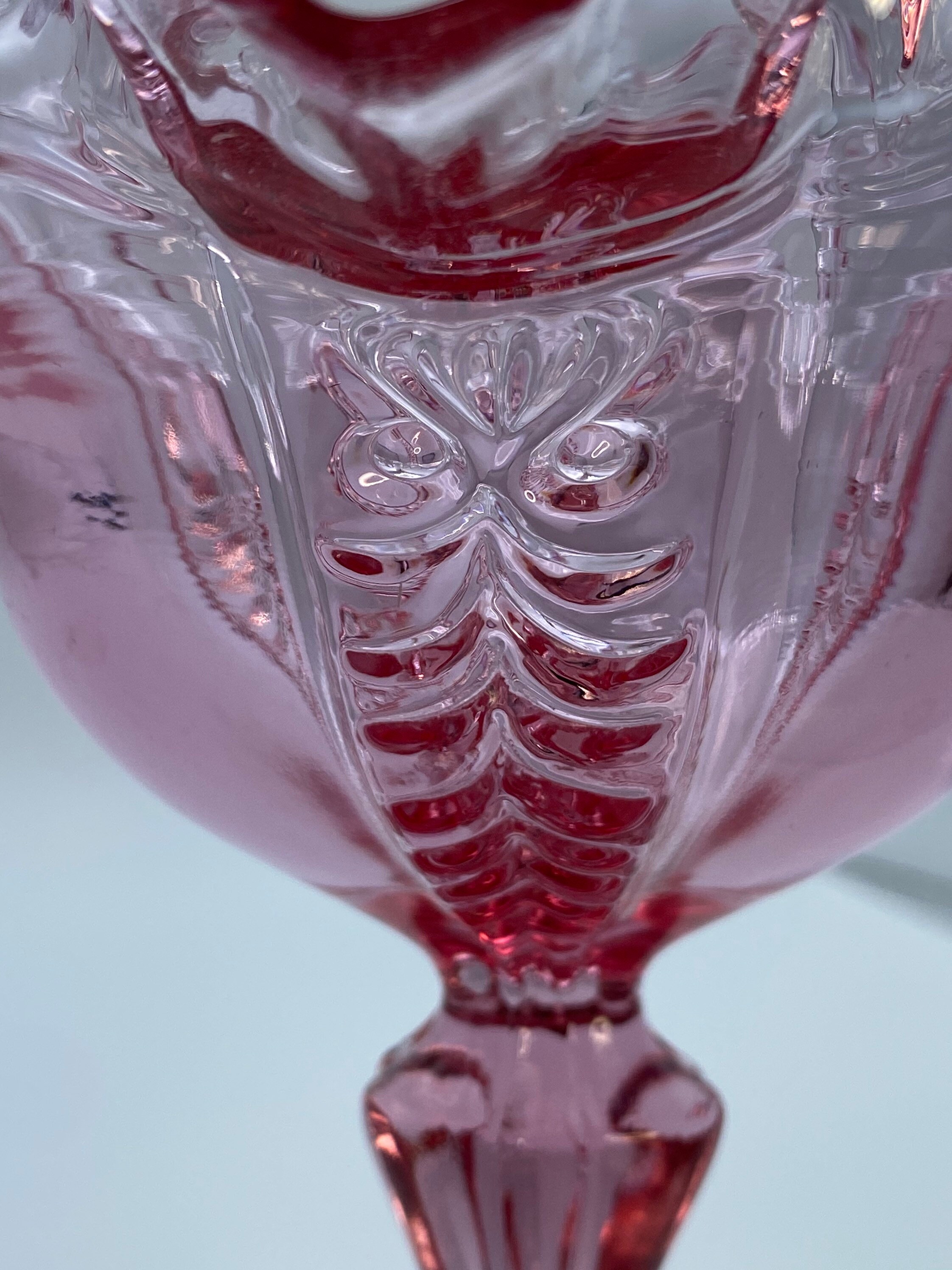 Vintage Glass Fenton Colonial Pink Cranberry Pink Footed - Etsy