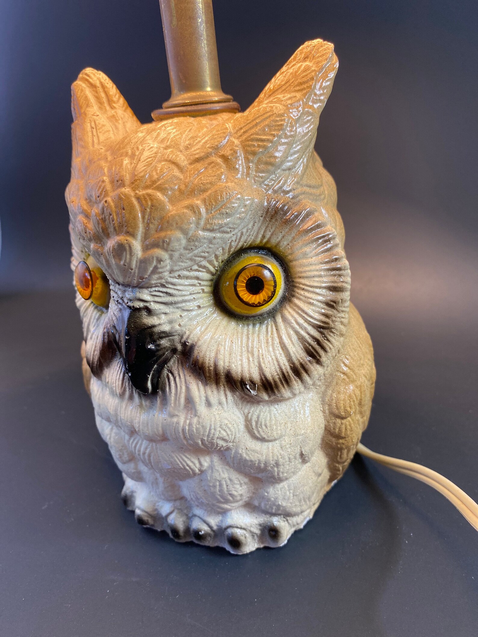 Vintage Working Plaster Owl Lamp MCM Decor Mid Century Modern | Etsy