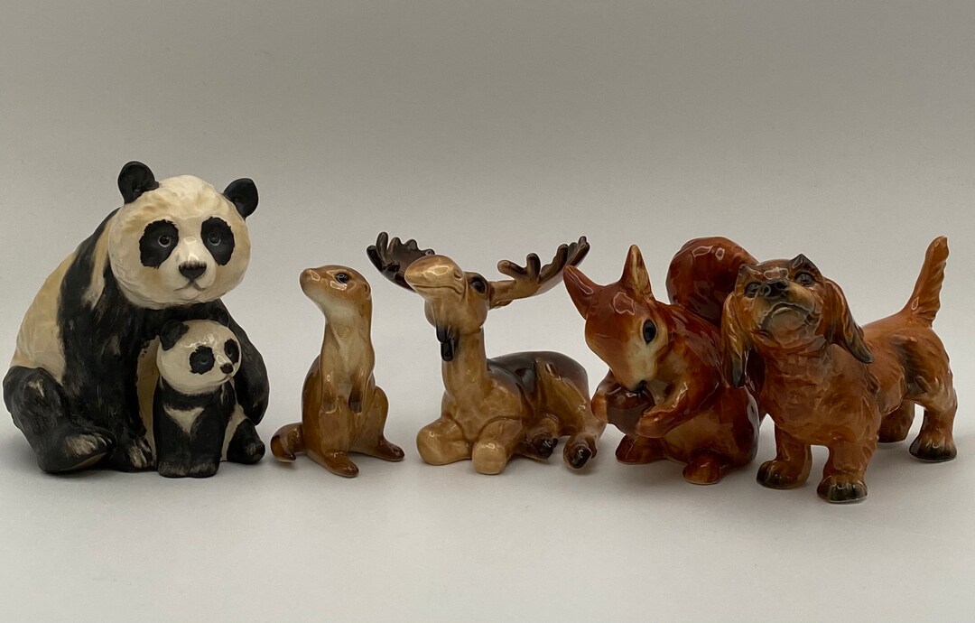 Selection of Vintage Goebel German Porcelain Figurines Panda Terrier ...