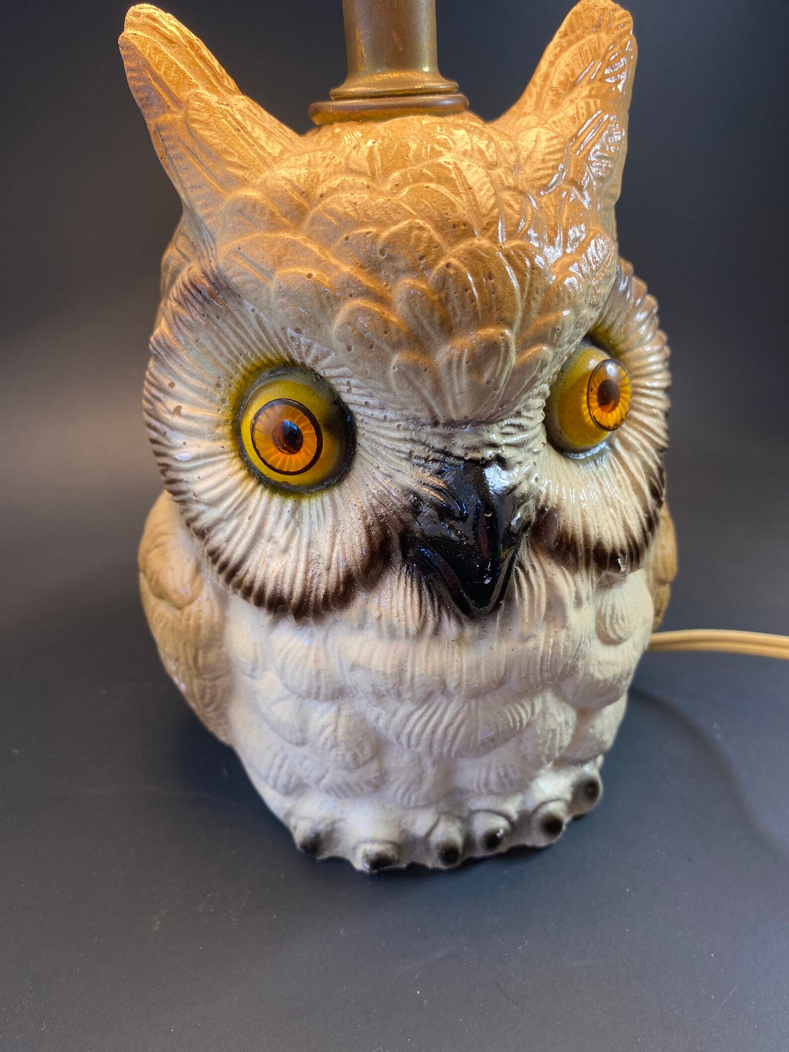 Vintage Working Plaster Owl Lamp MCM Decor Mid Century Modern - Etsy