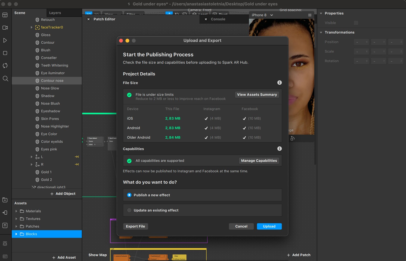 Spark AR Beauty Filter golden Look Instagram - Etsy