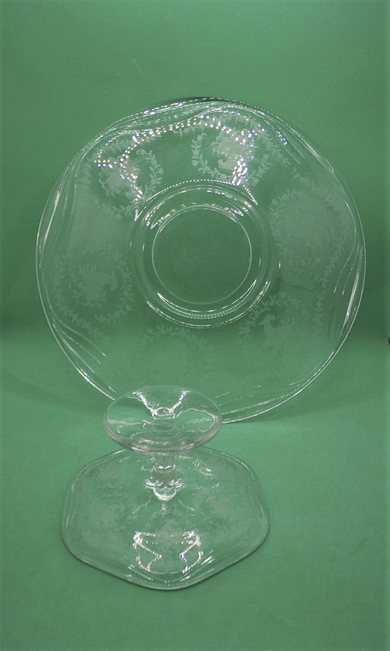 Fostoria Mayflower Etch Cheese and Cracker Set 2560 - Etsy